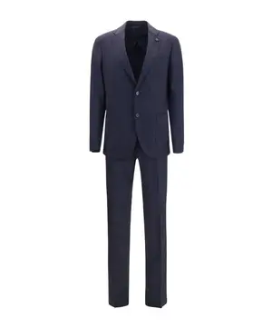 LARDINI Cropped Blazer Straight-leg Suit