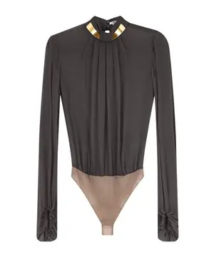 Elisabetta Franchi Pleated High-neck Bodysuit