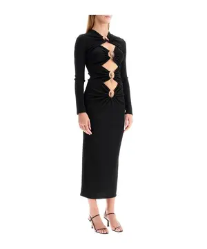 Christopher Esber Orbit Ruched Long Sleeve Dress - Black