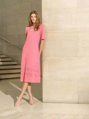 Misook Mixed Stitch Sweater Dress
