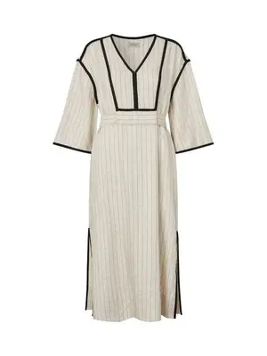 MASAI COPENHAGEN Maneyla Linen-blend V-neck Dress