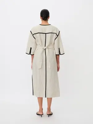 MASAI COPENHAGEN Maneyla Linen-blend V-neck Dress