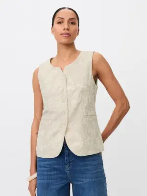 MASAI COPENHAGEN Majorvienne Embroidered Waistcoat - Natural