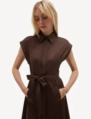 HOBBS LONDON Kristen Belted Shirt Dress - Alderbrown