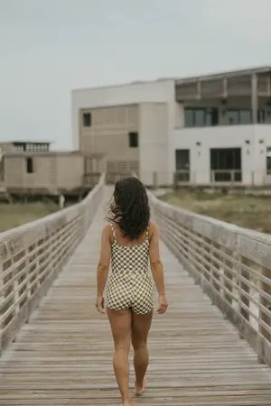 Geode Swimwear Myrtle High-waisted Checkered Shorts