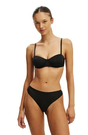 Cotton:on Sheer Strapless Balconette Bra Black