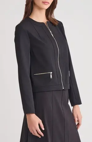Misook Zip Up Ponte Jacket