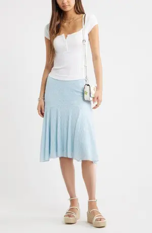 Bp. Lace Handkerchief Midi Skirt - Blue Skyride