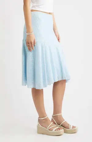 Bp. Lace Handkerchief Midi Skirt - Blue Skyride