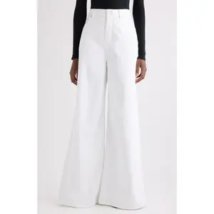 Alaïa Denim Palazzo Pants - Blanc