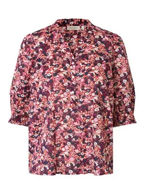 MASAI COPENHAGEN Mabrenitha Floral Mandarin Collar Blouse