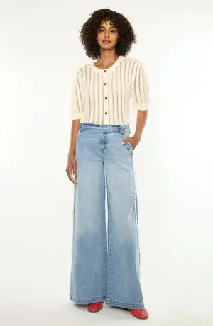 KANCAN Kennedy High Rise Super Wide Leg Jeans - Light Wash
