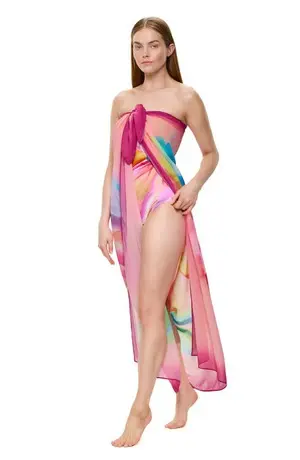 GOTTEX Floral Rhythm Pareo - Pink-multi