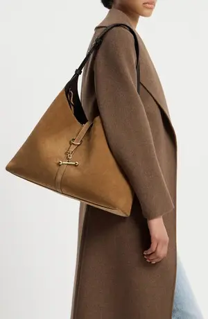 Strathberry Maxi Kite Hobo Bag - Toffee/espresso