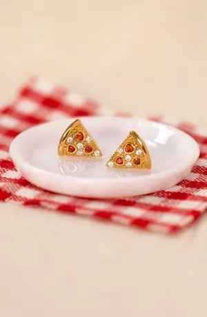 GIRLS CREW Pepperoni Pizza Stud Earrings