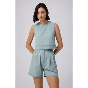 JUANA Amaia Shell Top In Tencel, Cotton, And Hemp Blend