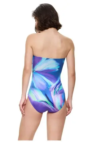 GOTTEX Floral Rhythm Bandeau One Piece Swimsuit