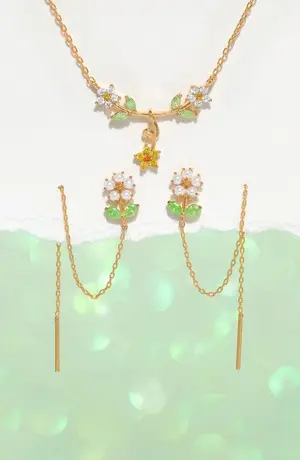 GIRLS CREW Daisy Petal Threader Earrings - Gold