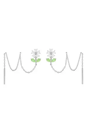 GIRLS CREW Daisy Petal Threader Earrings Silver