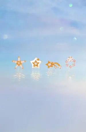 GIRLS CREW Twinkle Twinkle Set Of 4 Stud Earrings