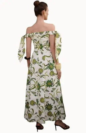 THE IQ COLLECTION Faceta Floral Print Midi Dress