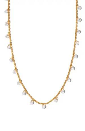 GIRLS CREW Dew You Cubic Zirconia Drop Necklace