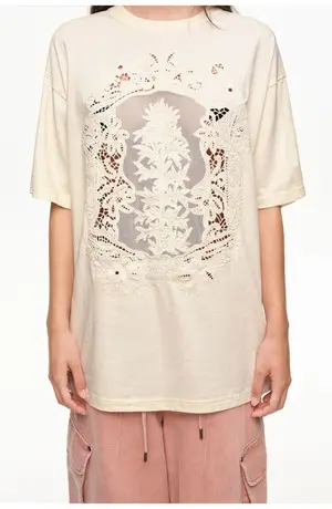 Bimba Y Lola Tonal Logo Embroidered T-shirt