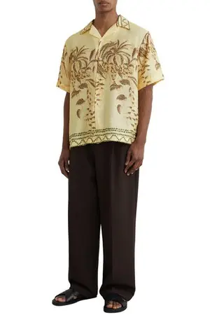 REISS Camino Embroidered Camp Shirt