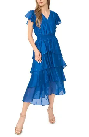 Halogen Tiered Midi Dress - Blueberry