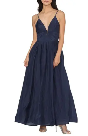 CIEBON Sloane Bead Accent Maxi Dress - Navy