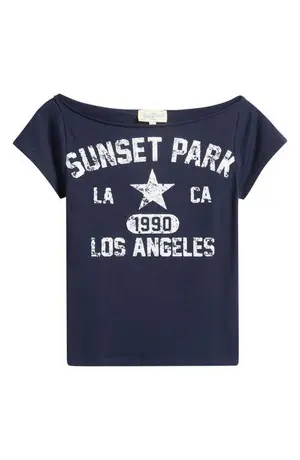 PACSUN Sunset Park Off-the-shoulder T-shirt