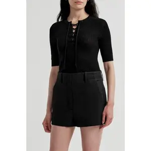 A.L.C. Fawn Lace-up Ribbed Top
