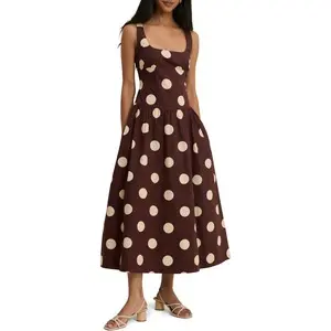 NOBODY'S CHILD Soraya Dot Sleeveless Maxi Dress - Brown