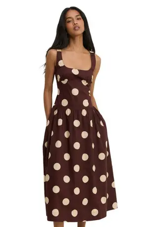 NOBODY'S CHILD Soraya Dot Sleeveless Maxi Dress