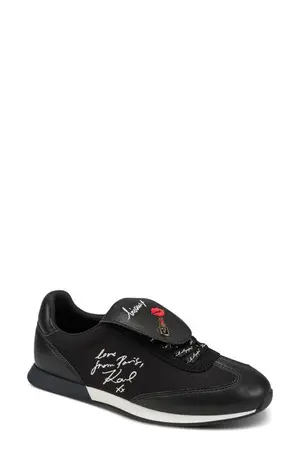 Karl Lagerfeld Paris Midwood Embroidered Lace-up Sneaker