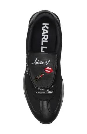 Karl Lagerfeld Paris Midwood Embroidered Lace-up Sneaker