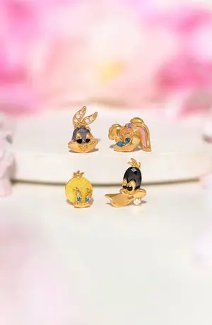 GIRLS CREW Looney Tunes Set Of 4 Stud Earrings