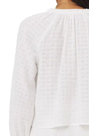 Splendid Fleur Clip Dot Tie Front Top