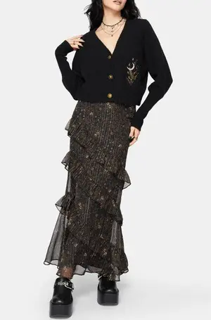 DISTURBIA Abellona Balloon Sleeve Knit Cardigan