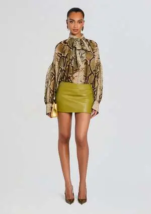 Retrofete Valerie Leather Skirt