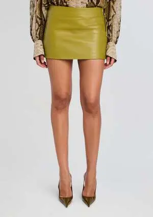 Retrofete Valerie Leather Skirt - Basil