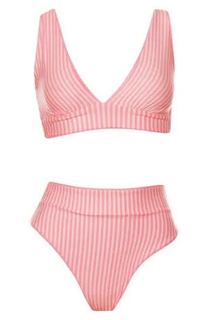 MAAJI Suzy Q Reversible High-waisted Bikini Bottoms - Pink