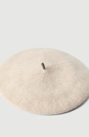 Brunello Cucinelli Wool Beret - Pearl
