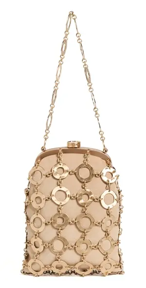 Cult Gaia Brielle Wristlet With Gold-tone Chainmail Overlay