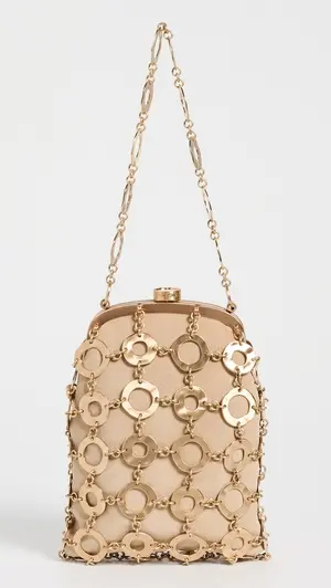 Cult Gaia Brielle Wristlet With Gold-tone Chainmail Overlay