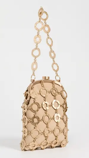 Cult Gaia Brielle Wristlet With Gold-tone Chainmail Overlay