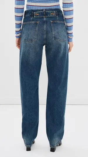 Brandon Maxwell The Beau Classic Buckle Jeans