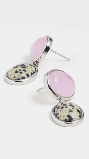 LUV AJ The Rose Quartz Palma Stud Earrings