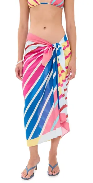 Solid & Striped The Long Pareo - Colorblock Stripe