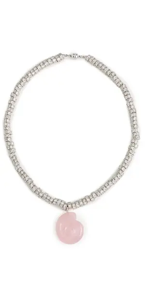 LUV AJ The Rose Quartz Rio Rhinestone Necklace